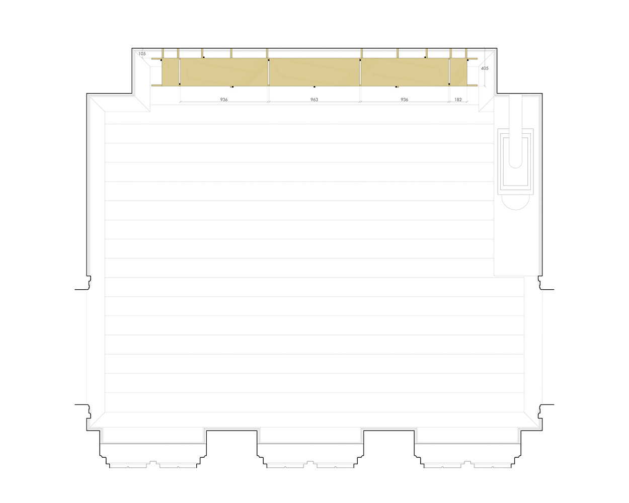 MARIENBORG Customized brass shelving Year of construction: 2019 ...