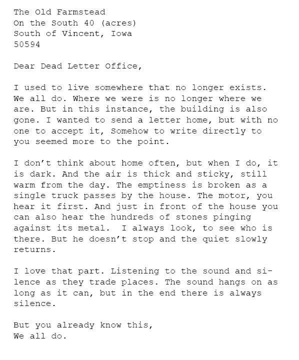 Dear Dead Letter Office, - DM Mak