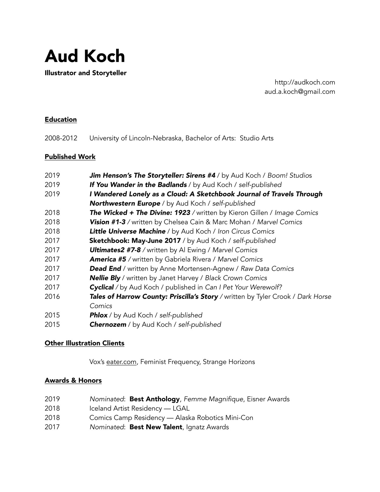 About Aud Koch - Aud Koch