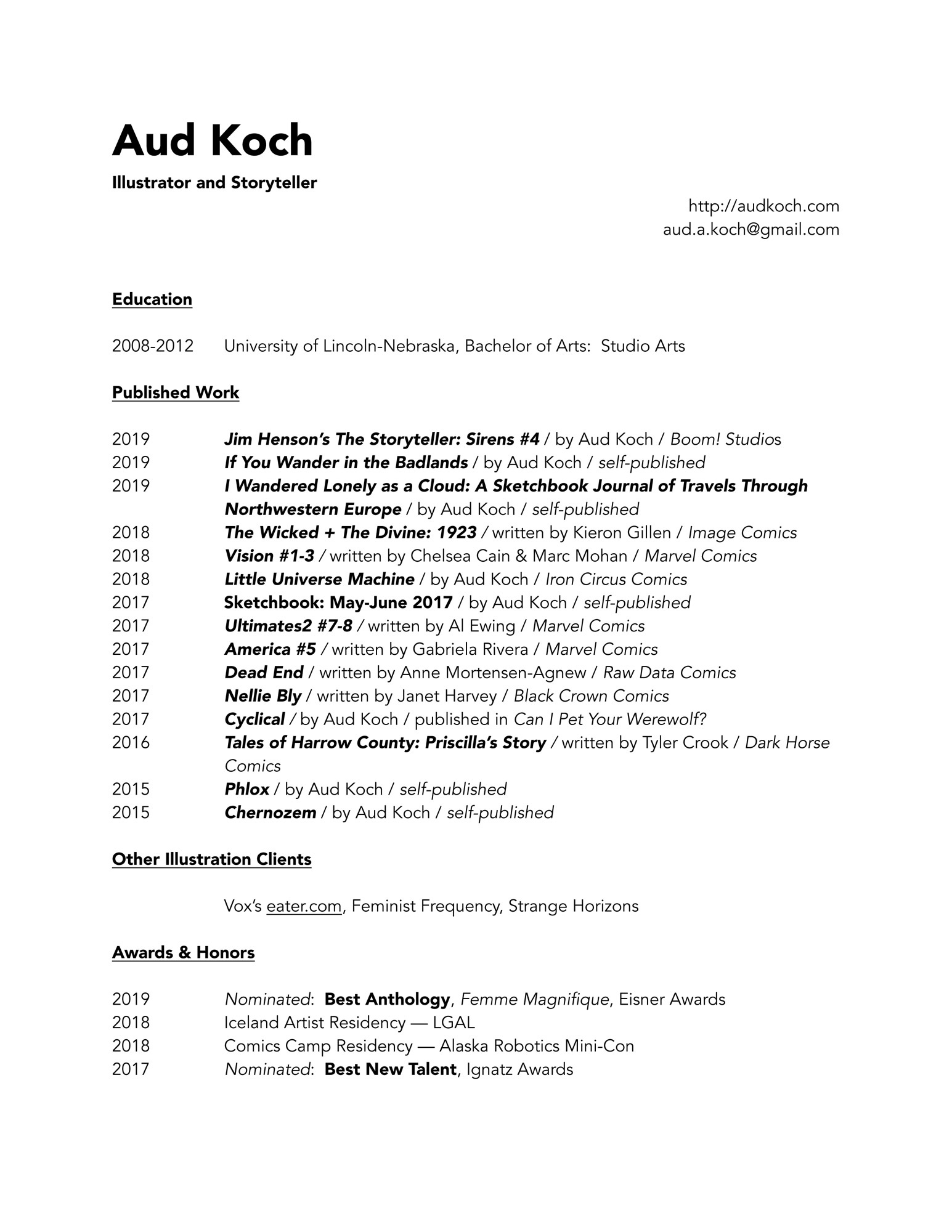 About Aud Koch - Aud Koch