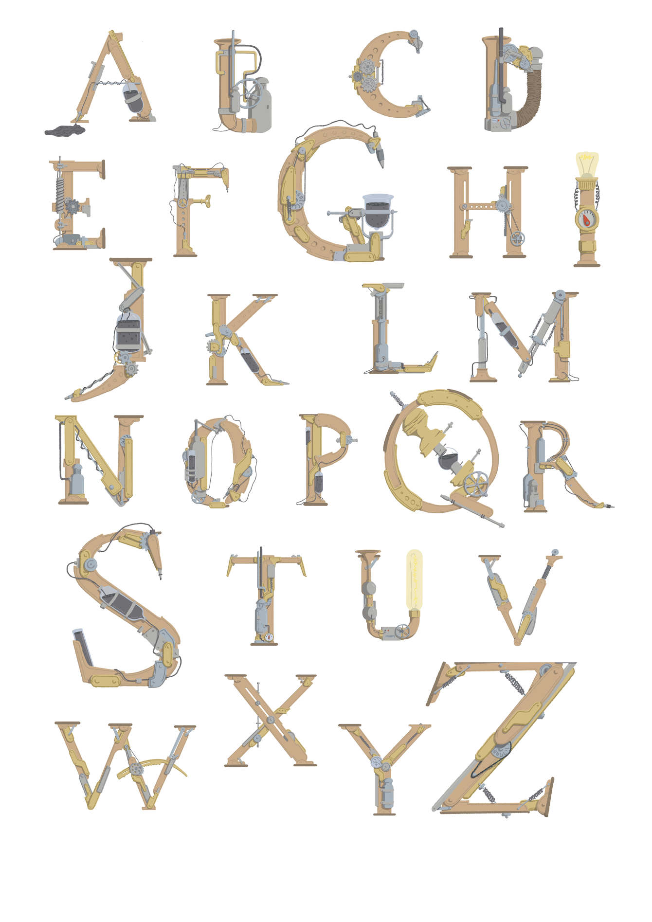 Machinery Alphabet - illustratiesvanmichiel