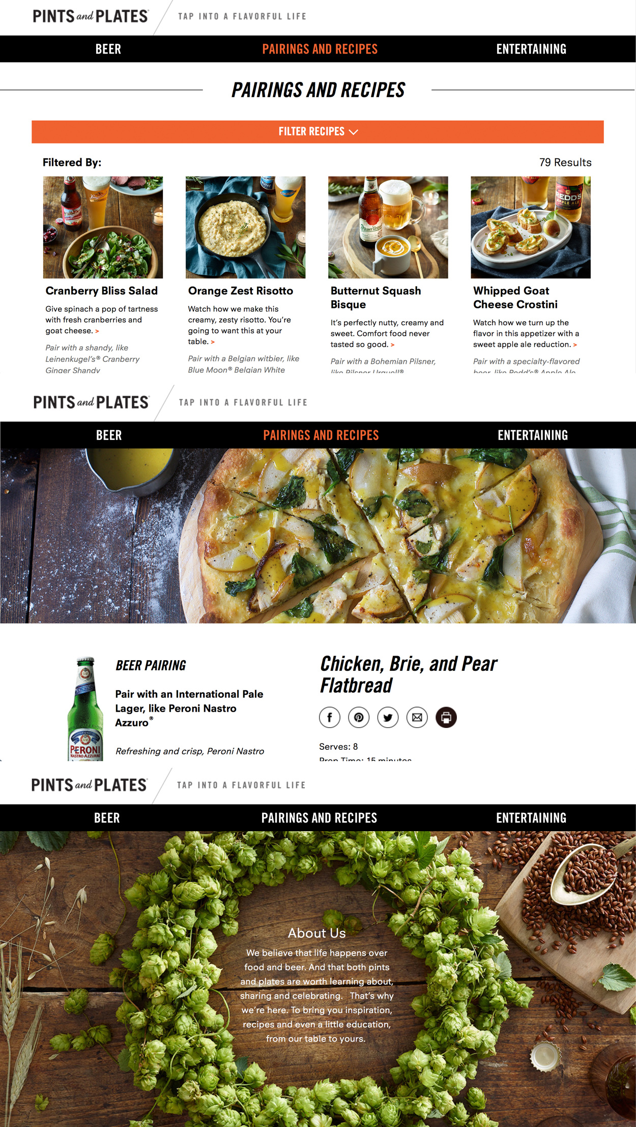 Pints and Plates Website - Kyle Reading