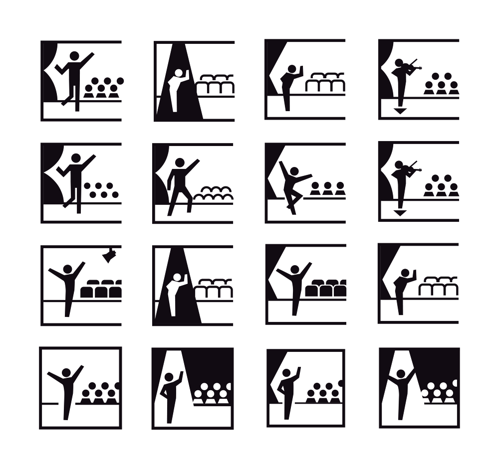 "Cour" and "Jardin" Backstage Pictogram - Catharina Krisanti