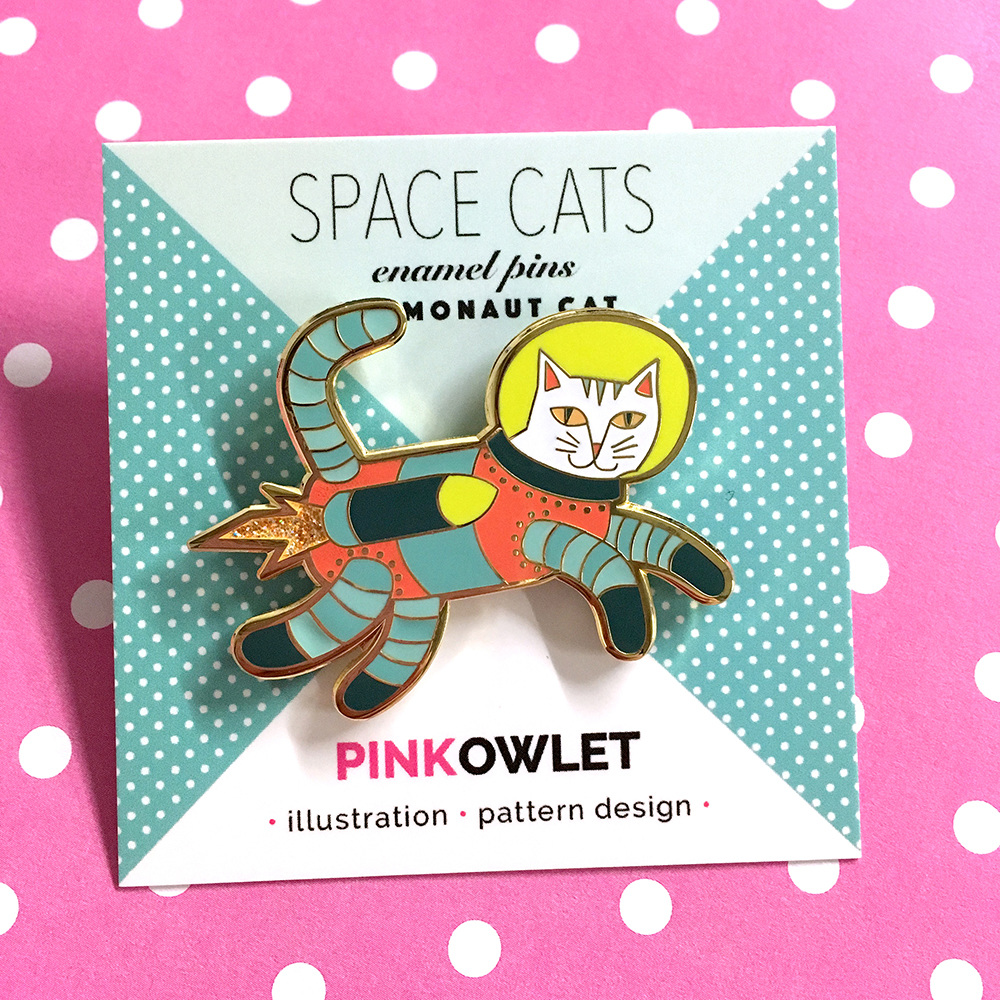 Space Cats Enamel Pins - d2design+illustration