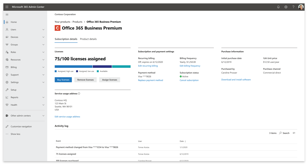M365 Admin Center - Patrick G Clark Design