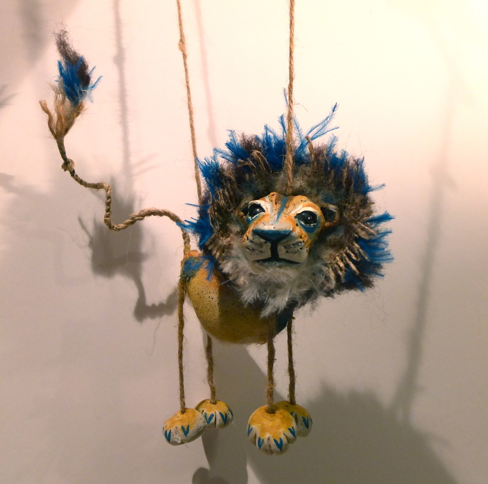 String Lion puppets - Sarah Lewis Theatre Designer and Maker