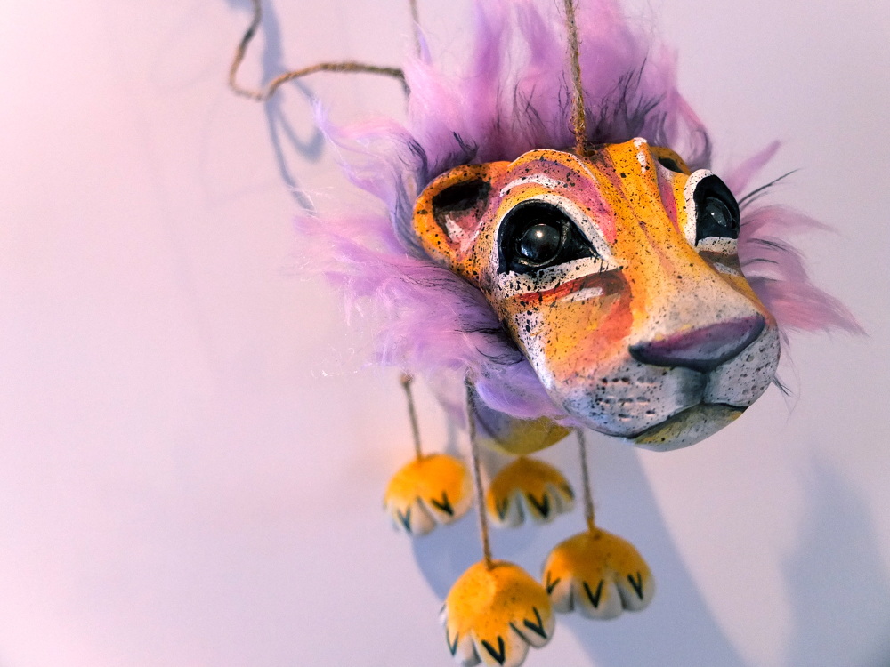 String Lion puppets - Sarah Lewis Theatre Designer and Maker