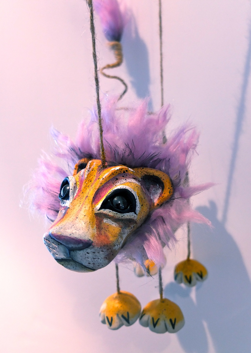 String Lion puppets - Sarah Lewis Theatre Designer and Maker