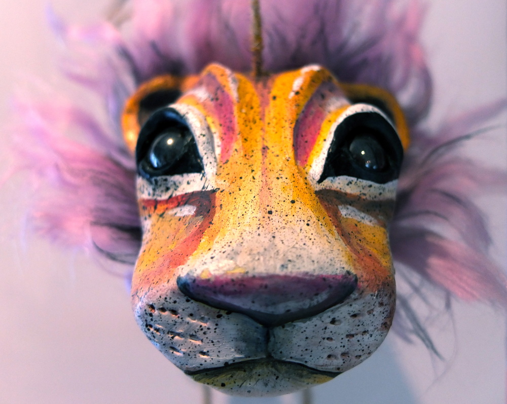 String Lion puppets - Sarah Lewis Theatre Designer and Maker