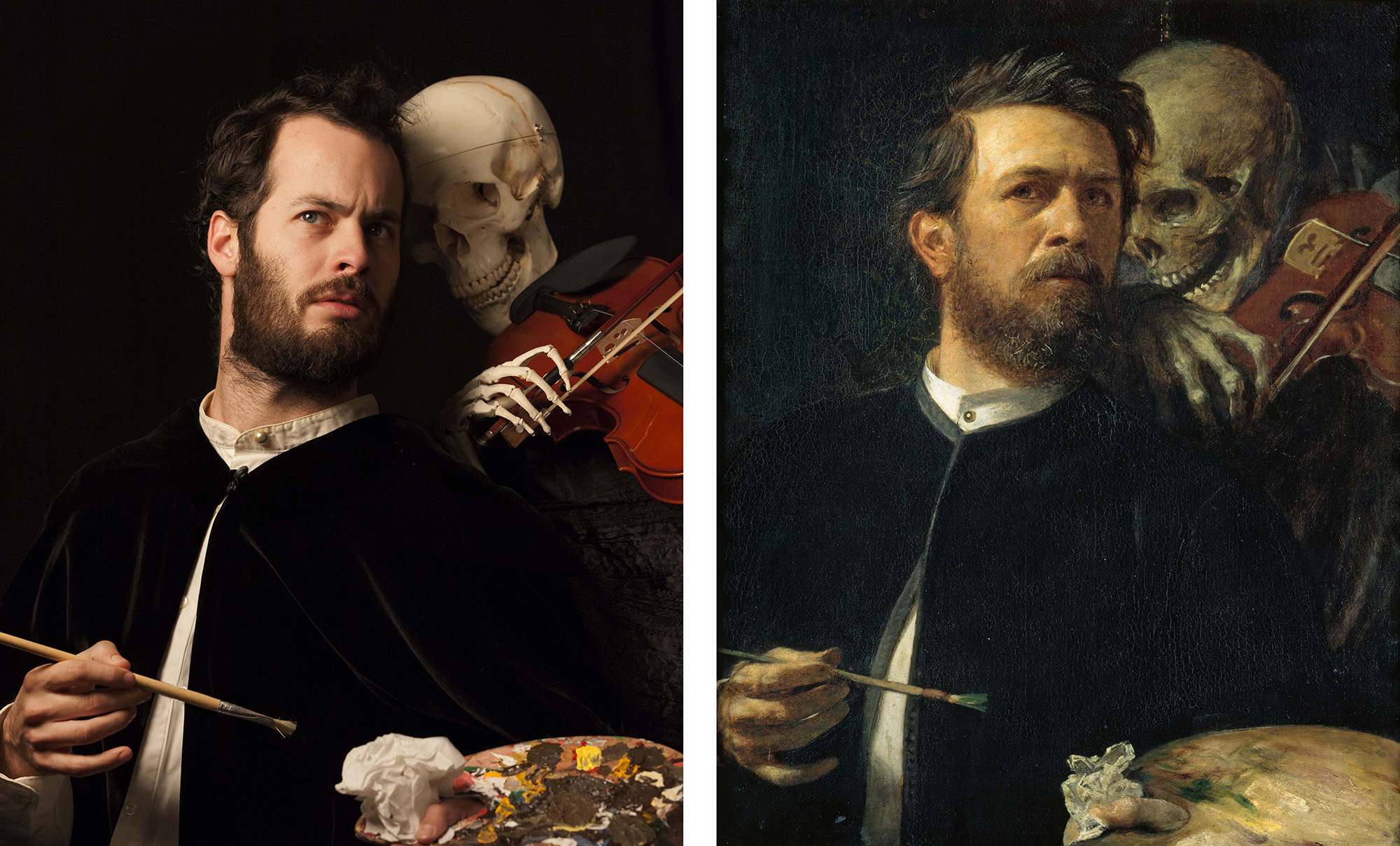 Self-Portrait with Death Playing the Fiddle - Arnold Böcklin - yuvalhaker
