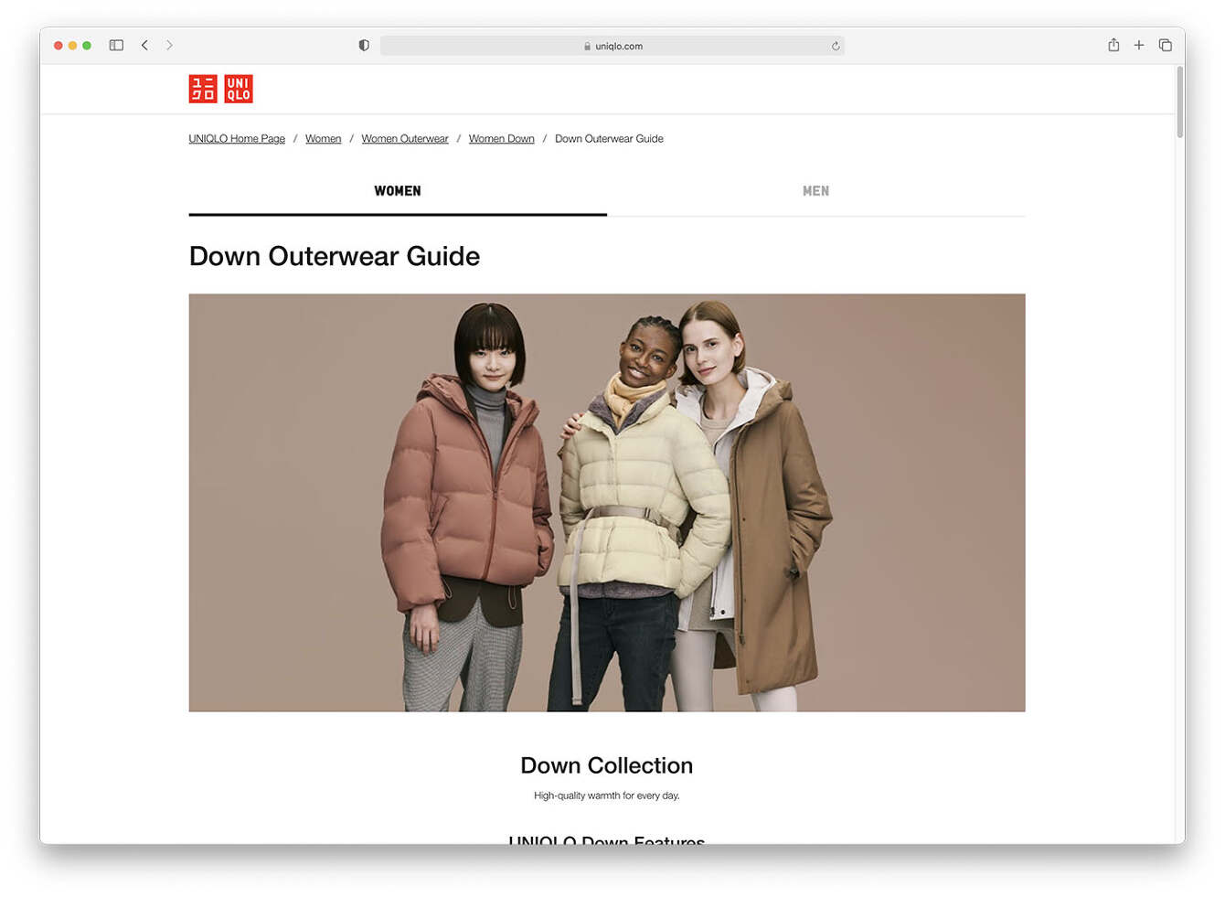 UNIQLO Down Models - YES / RYOHEI KANEDA