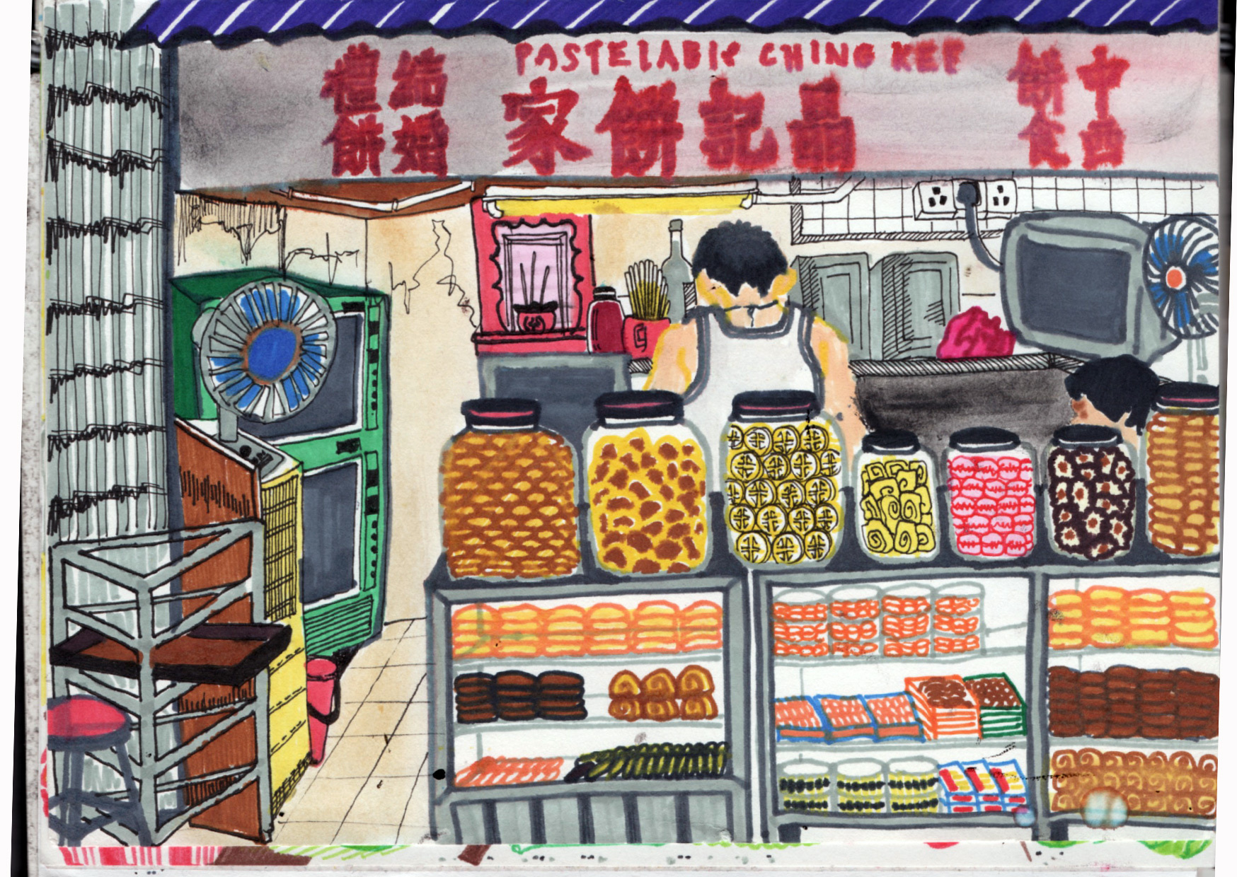 Sketchbook- Market drawings - Elsa