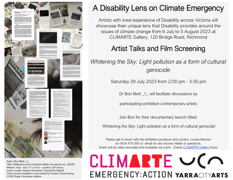 A Disability Lens on Climate Emergency - Bon Mott