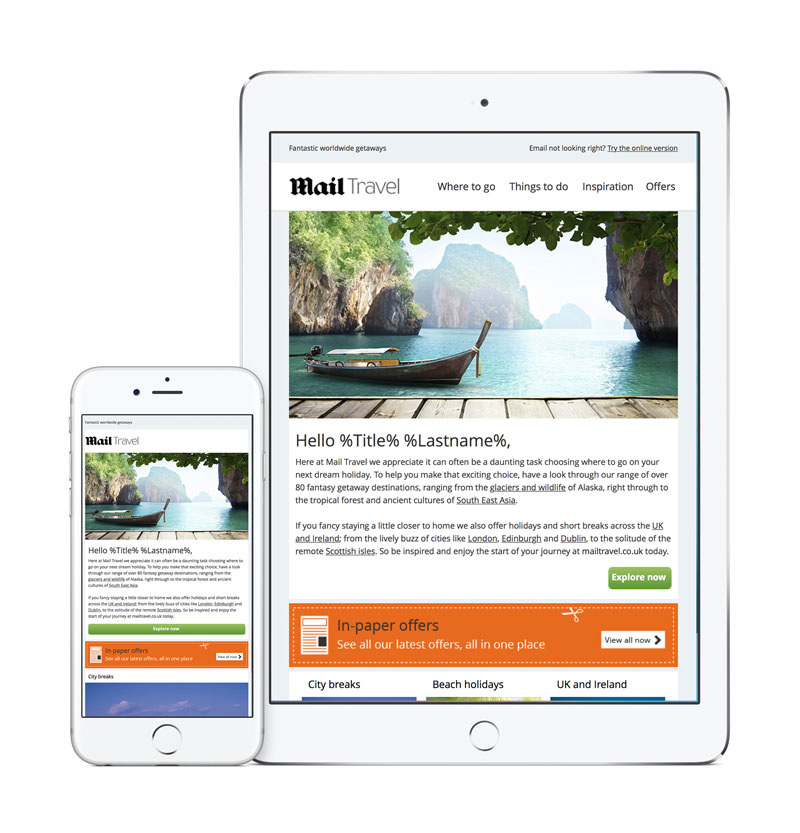Mail Travel responsive email campaign - Design and Tea - Julieta Molina ...