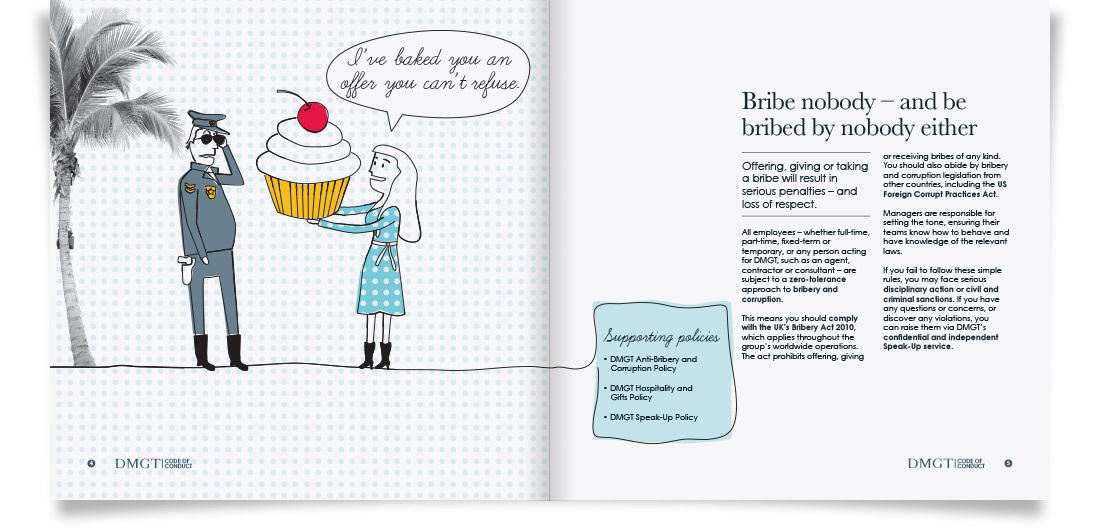 DMGT Code of Conduct book - Design and Tea - Julieta Molina's portfolio