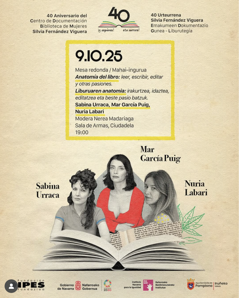 MESA REDONDA "ANATOMÍA DEL LIBRO: ESCRIBIR, EDITAR Y OTRAS PASIONES". - Sabina Urraca