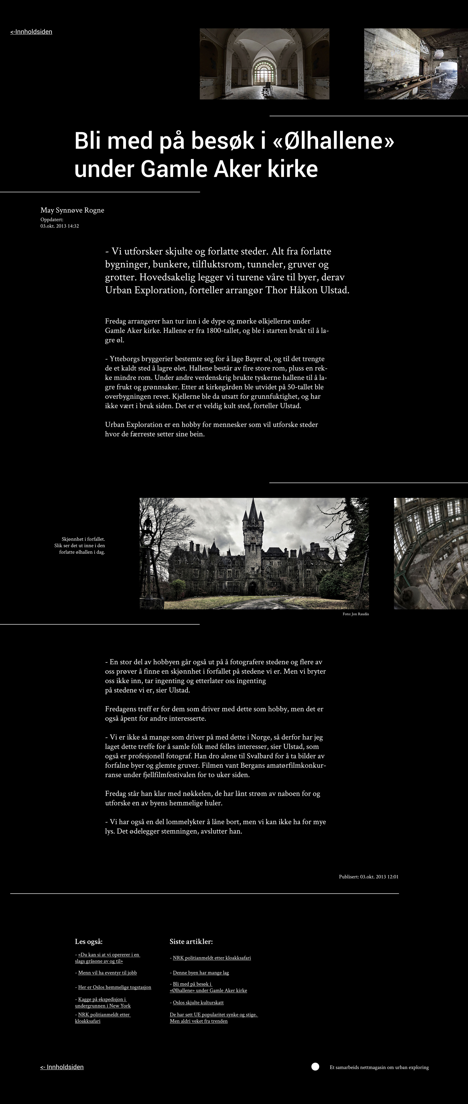 Urban Exploring - Interactive Website - Andreas Bjørkeng Sogn