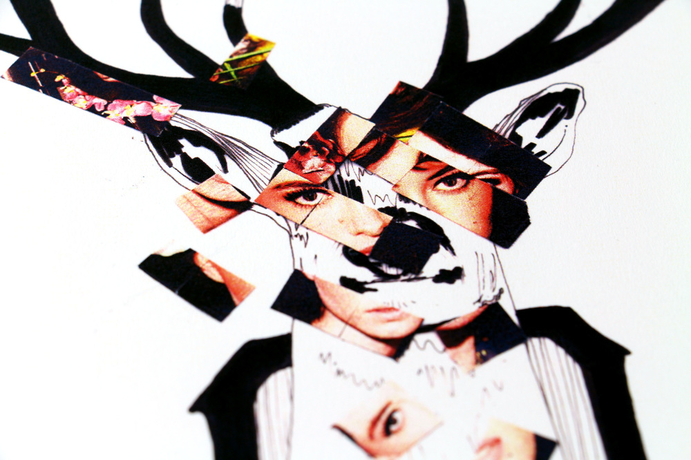 STAG HEAD COLLAGE - Ellie Humphreys Designs and Illustrations