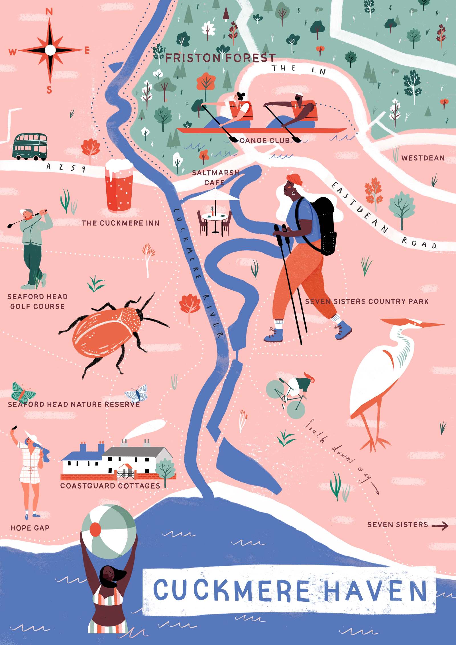 Cuckmere Haven walking map - Olivia Waller