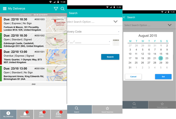 Delivery Update App - FSimondsDesign