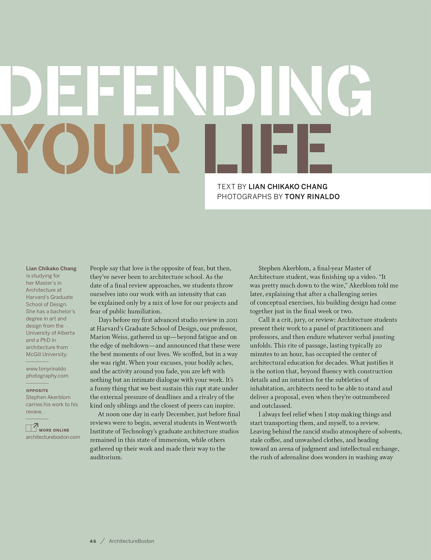 Defending Your Life - Lian Chikako Chang