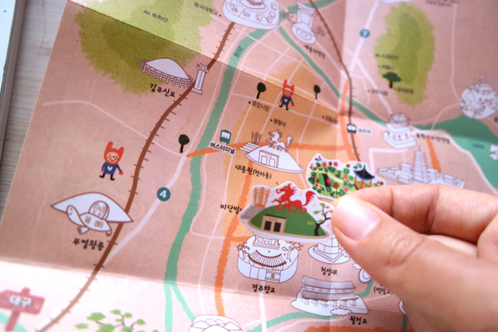 Gyeongju Map, 경주여행지도 - RANA KIM ILLUSTRATION