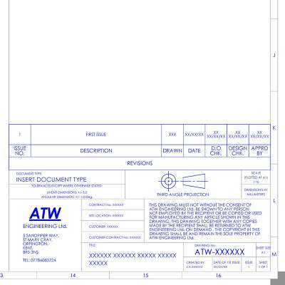 Create Manufacturing Drawing Template to BS8888:2013 - ATW