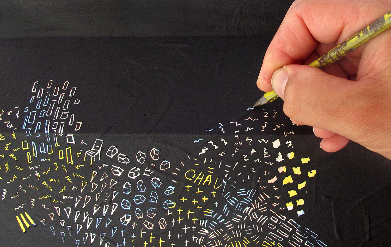 3 Black Etched Vases - Ohaly