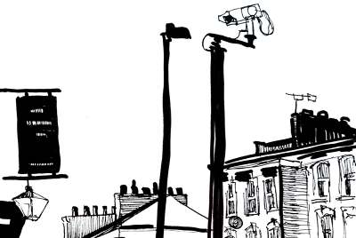 Urban Landscape drawing - Gail Seres-Woolfson Fine Art