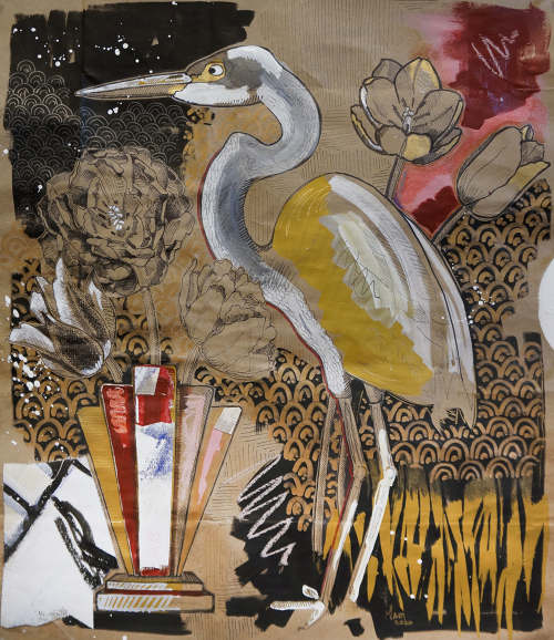 Egret With Flowers - Madi Murphy