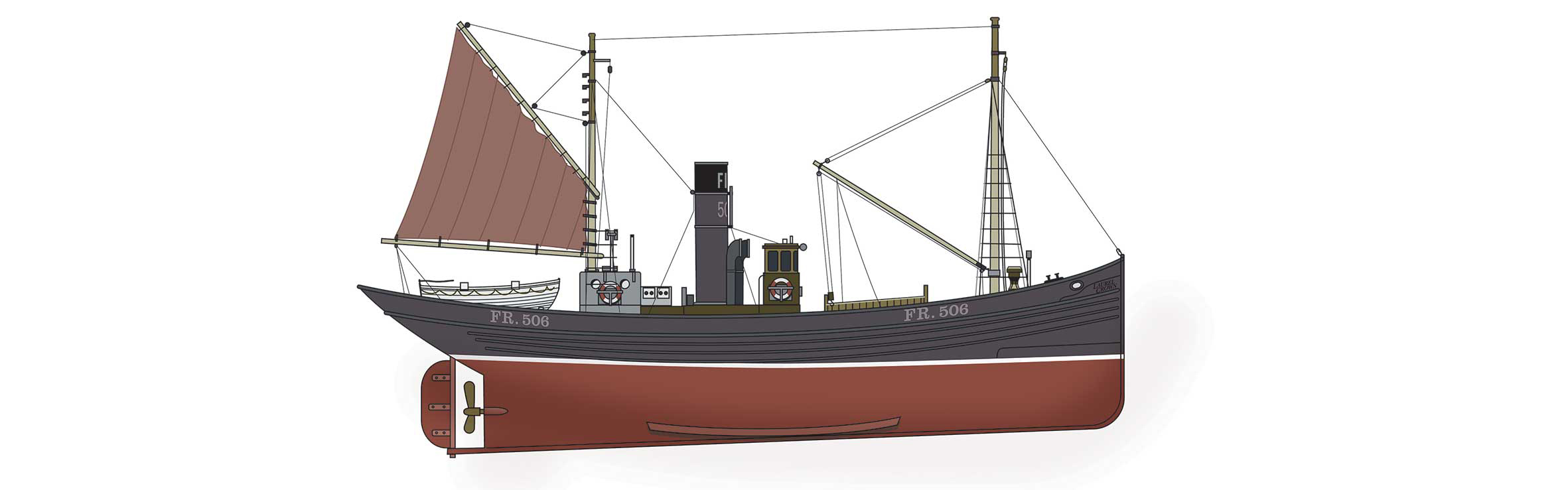 HMS Hampshire, SM U-75 - Iain Ashman design + illustration