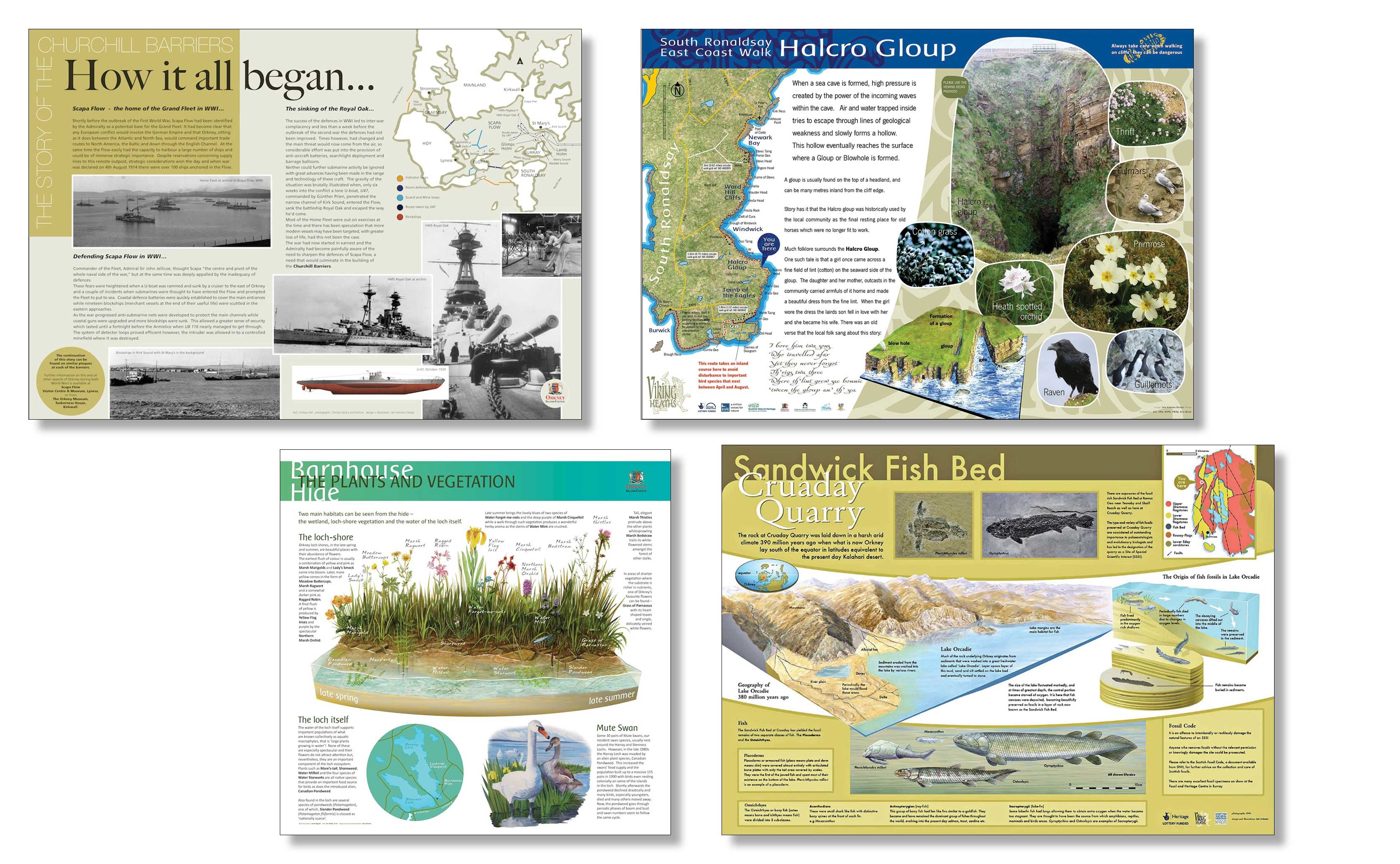 interpretation panels - Iain Ashman design + illustration
