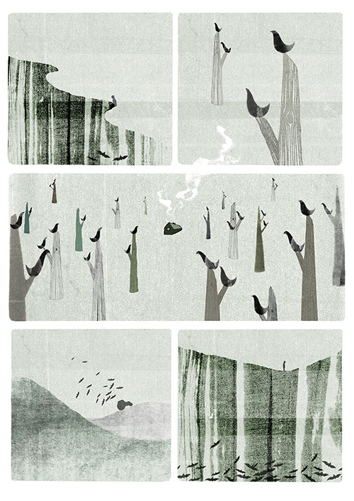 Sequential Narrative - The Birds - Rachel Pinnick Illustration