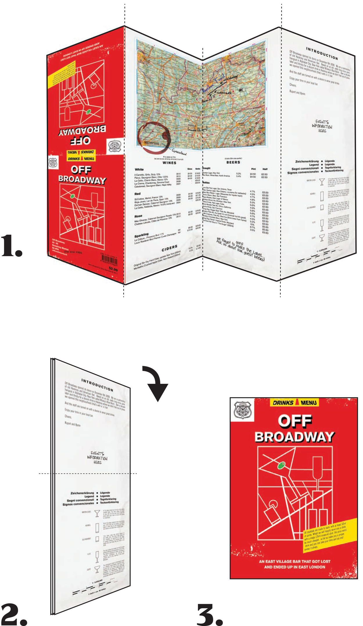 off broadway map menu - Spike Spondike