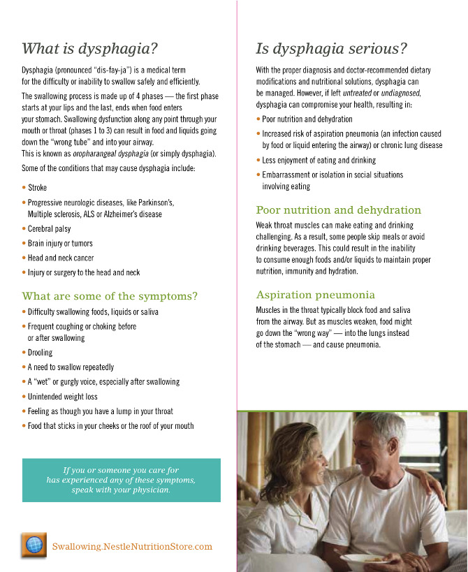 Dysphagia Nutrition—Patient Brochure - Words by Kelsey