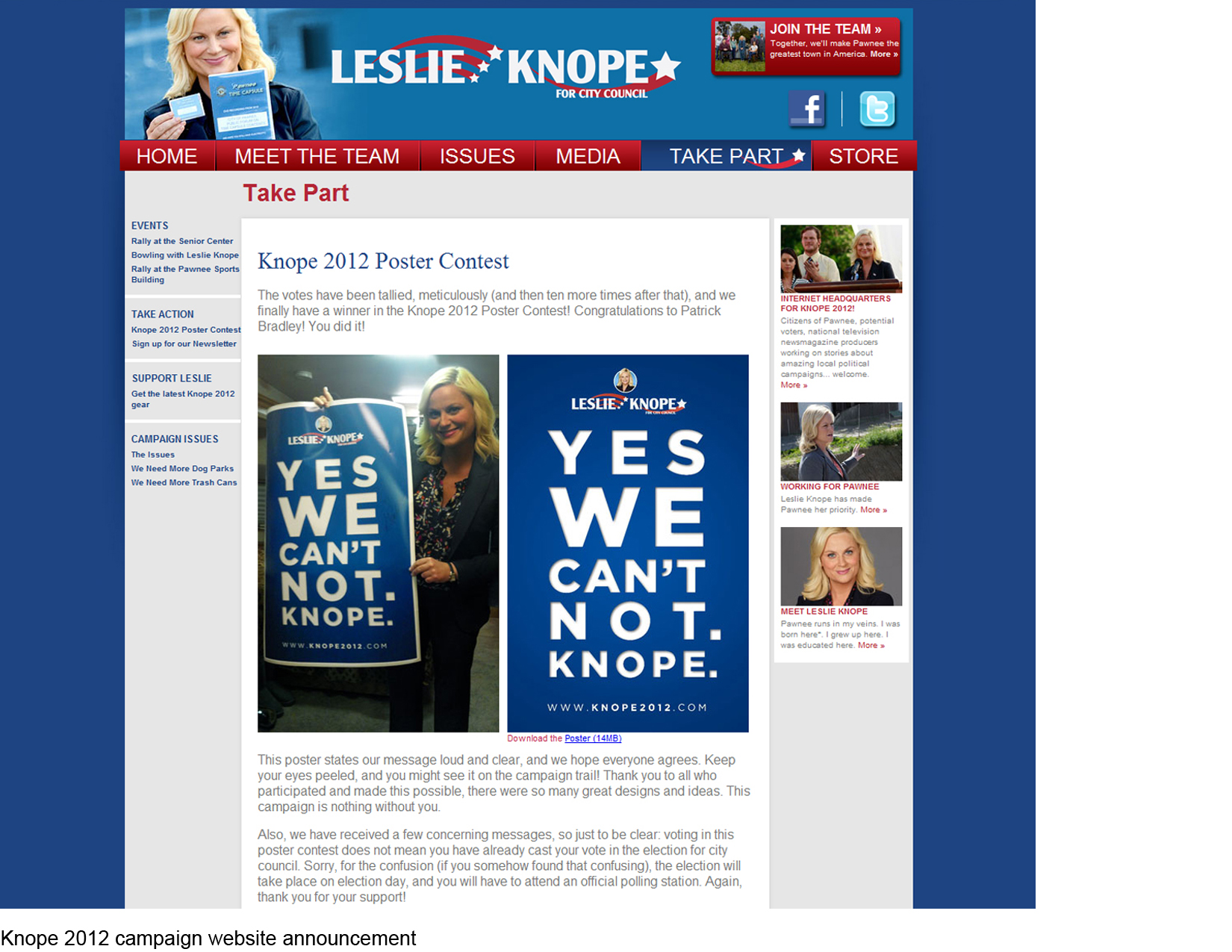 Leslie Knope 2012 Campaign Poster - Patrick Bradley_Design Portfolio