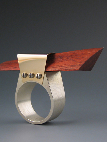 Sculpture Ring with Bloodwood - Elizabeth Lass Studio