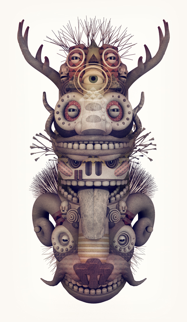Totem - 3d illustration, animation, gifs, and 3d prints from Stuart Wade