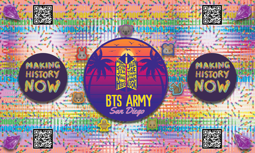 SD BTS Army Pride Parade Banner & Flags - Chitra's work