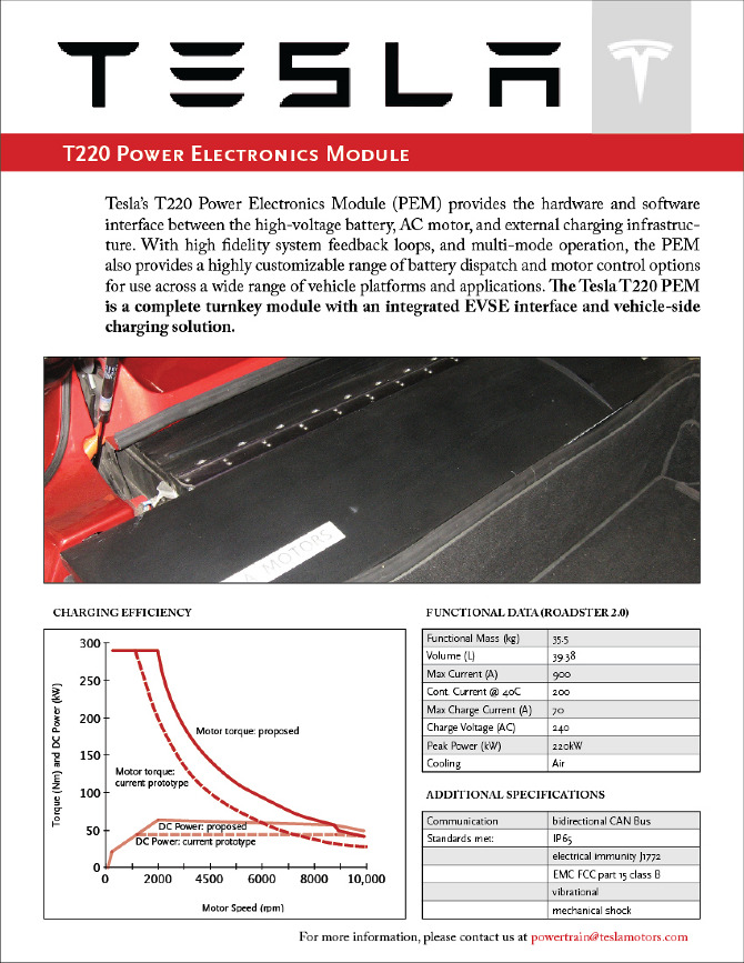Tesla: Powertrain Data Sheets - Audrey
