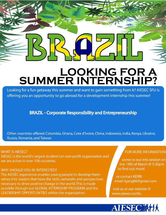 AIESEC SFU Outgoing Exchange Posters - cheryl tan's portfolio