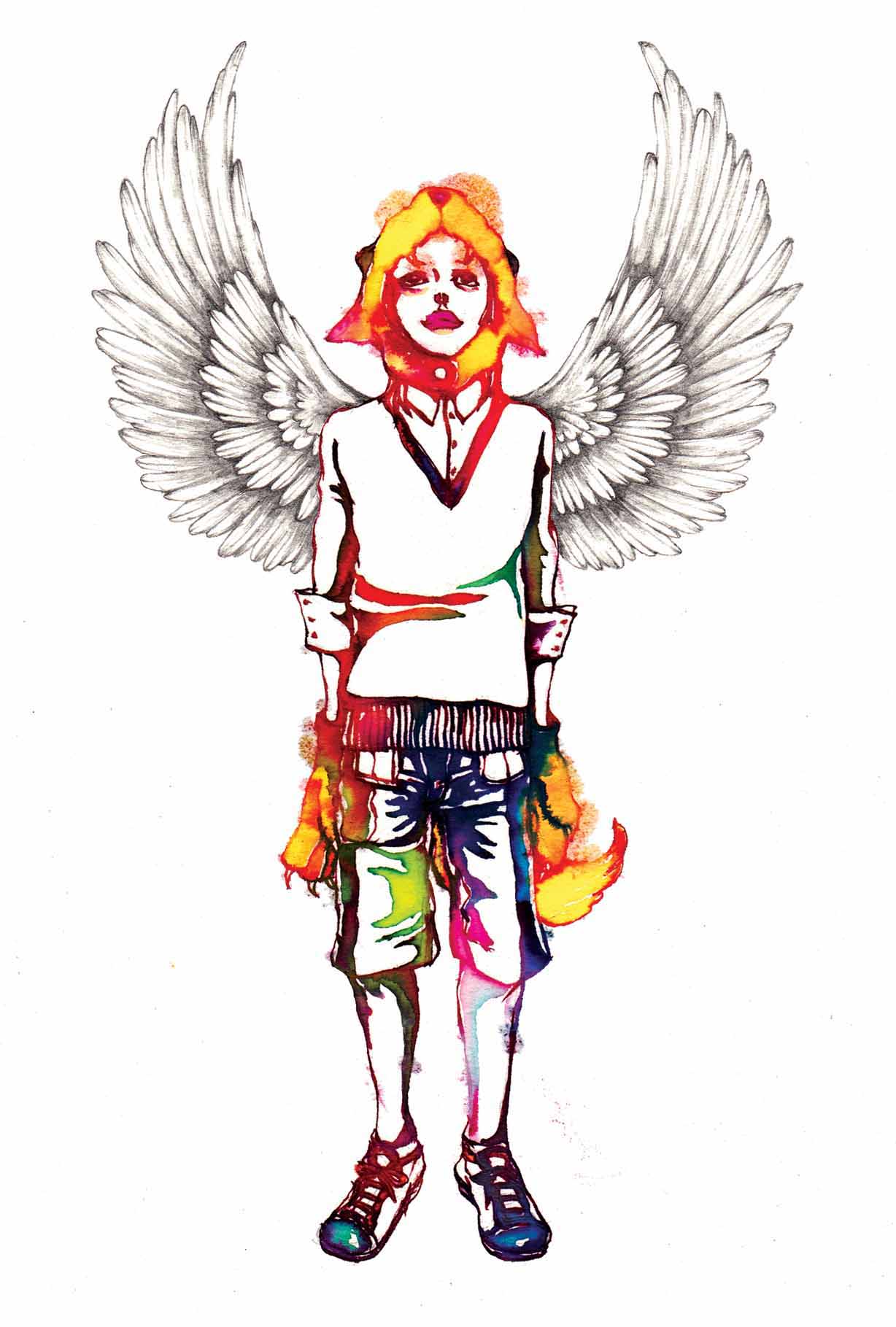 Winged boy - Natsuki Otani Illustration