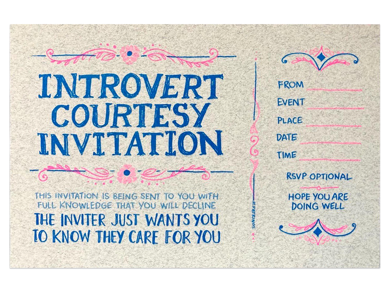 Introvert Courtesy Invitation - Maritsa Patrinos | Illustration