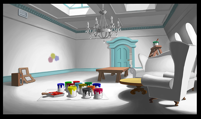 BG painting for Curious George - rami kim