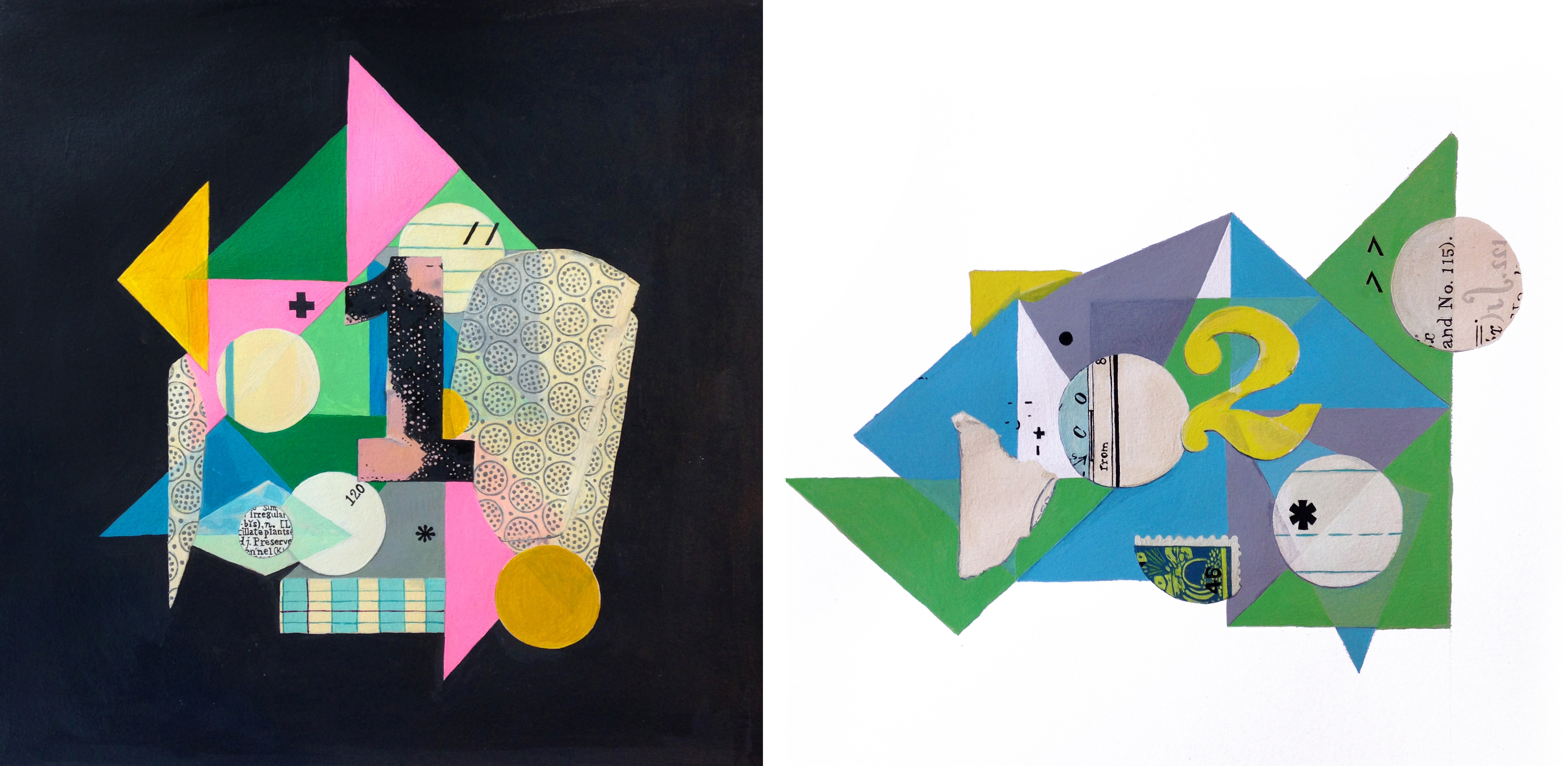 Paintings of Collages 1 and 2 - Kimberly Glyder