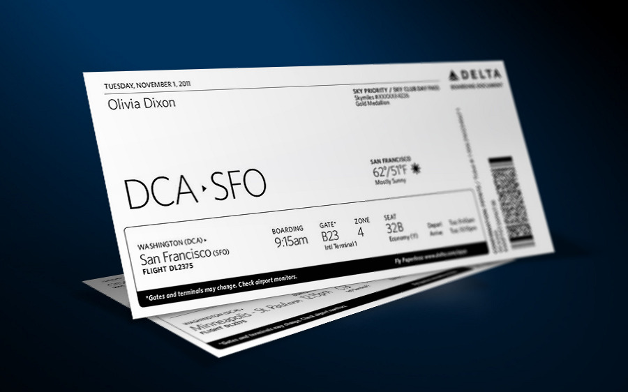 Delta Boarding Pass - Khoi Tran
