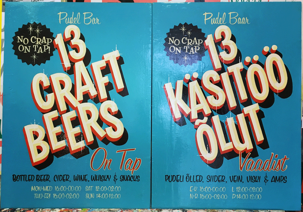 Pudel Bar / 13 Craft Beers - Lewis McGuffie | Signs & Designs