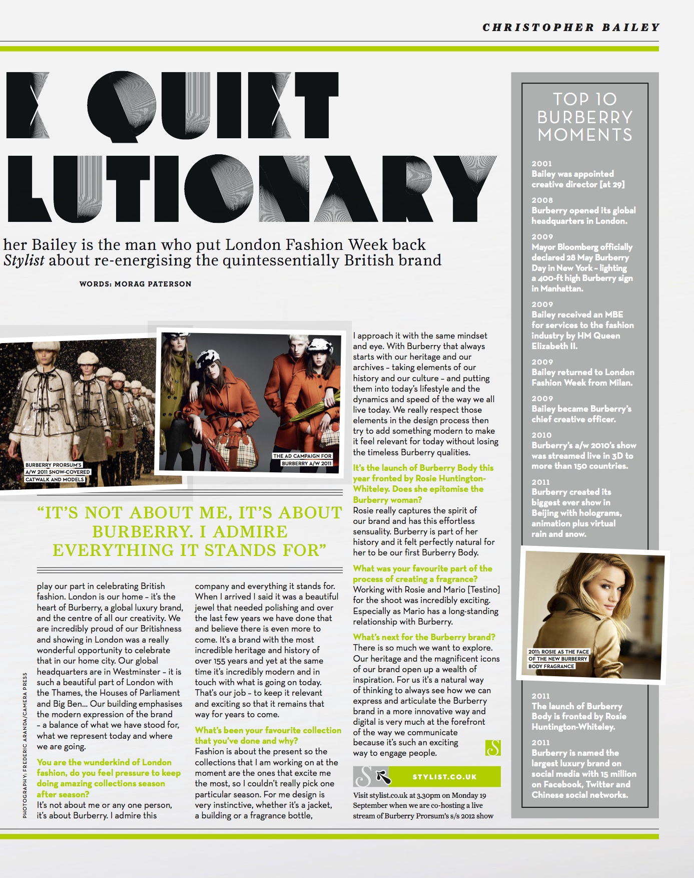 CHRISTOPHER BAILEY INTERVIEW - morag paterson