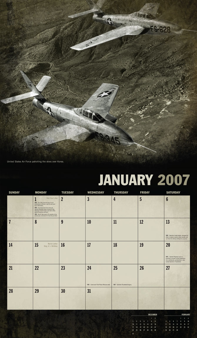 Korean War calendar - brian yohn design