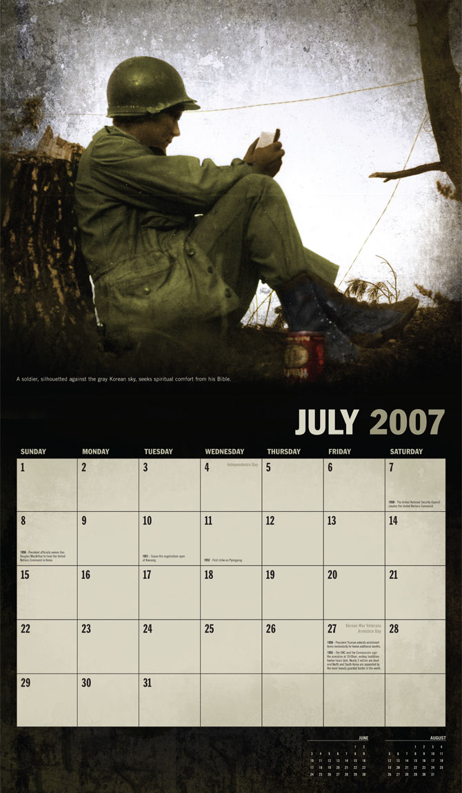 Korean War calendar - brian yohn design